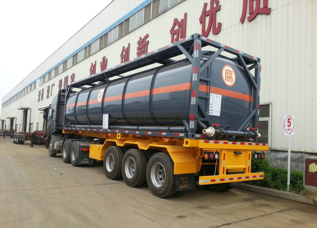 40FT Steel Lined PE Chemical Tank Container for HCl, NaOH, NaCLO PAC ...