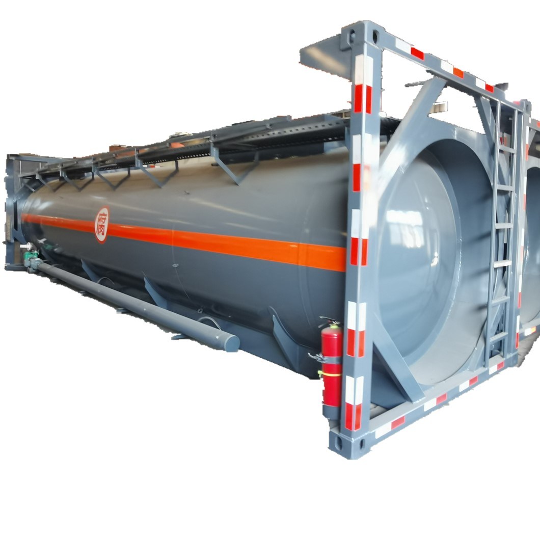 24~26kl Hydrochloric Acid ISO Tank PE Lined 30FT Mounted with Acid Pump ...