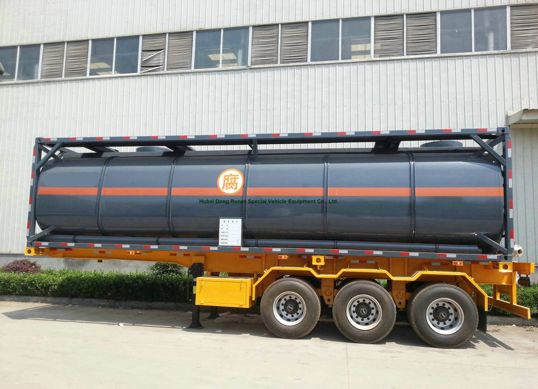 40FT Steel Lined PE Chemical Tank Container for HCl, NaOH, NaCLO PAC ...