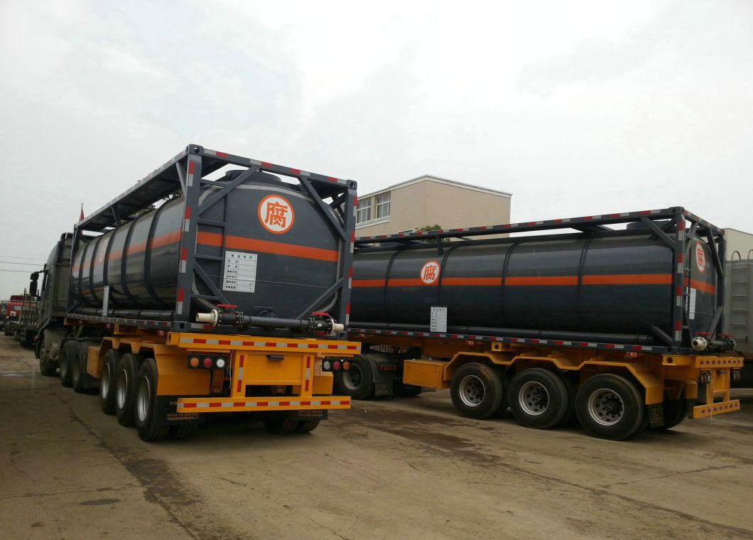 40FT Steel Lined PE Chemical Tank Container for HCl, NaOH, NaCLO PAC ...